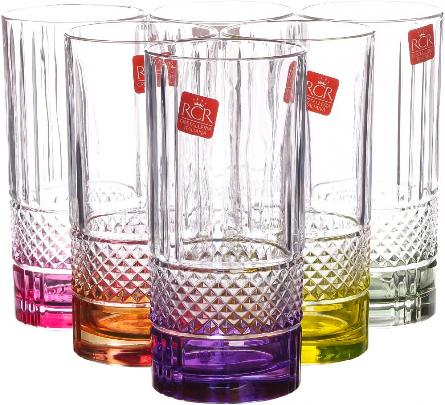 Купить Набор из 6-ти стаканов для воды RCR Style Brillante Color 360 мл ...
